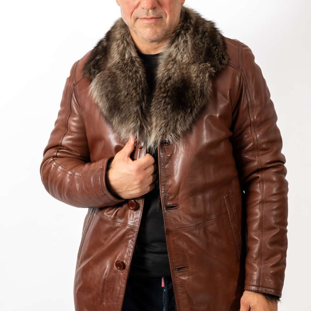 Men's Coat Douglas with Wolf collar – NewLeather